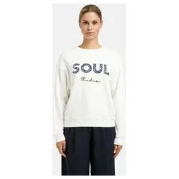 Smith & Soul Sweater SMITH & SOUL, Damen, Gr. M, sanftes wei&szlig;, Sweatware, Material: 80% Baumwolle, 20% Modal, bedruckt, bestickt, relaxed fit kurz, Rundhals, eingesetzt Rippb&uuml;ndchen, Sweatshirts Sweater, mit Baumwolle