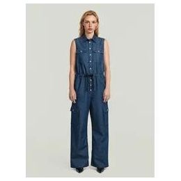 G-Star Raw Jumpsuit G-STAR "Soft Utility Jumpsuit", Damen, Gr. L, Normalgr&ouml;&szlig;en, rinsed, Obermaterial: 82% Baumwolle, 18% Polyester, Overalls Jumpsuit