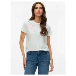 V&eacute;ro Moda Kurzarmshirt VERO MODA "VMGLOW SS TOP BOX JRS", Damen, Gr. L, snow wei&szlig; print:chintz rose flowers, Jersey, Obermaterial: 100% Baumwolle, bedruckt, normal normal, Rundhals, Shirts, Baumwolle