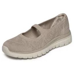 Ballerina Skechers "GRACEFUL", Damen, Gr. 41, taupe, Textil, Glitzer, Schuhe Ballerina, Freizeitschuh, Schlupfschuh, Slipper mit Stretch-Fit