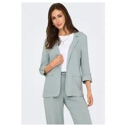 Longblazer Only "ONLSIESTA 3/4 OPEN LIN BL BLAZE TLR NOOS", Damen, Gr. 36, abyss, Web, Obermaterial: 80% Viskose, 20% Leinen, unifarben, loose fit h&uuml;ftbedeckend, V-Ausschnitt, Blazer Longblazer