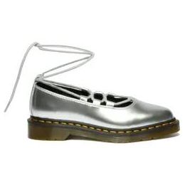 Loafer Dr. Martens "Elphie", Damen, Gr. 39, silberfarben, Lackleder, Schuhe Loafer, Blockabsatz, Ballerina, Plateauschuh mit extravaganter Schn&uuml;rung