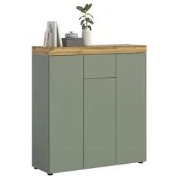 Highboard OTTO HOME "MAMBO, TOPSELLER, H&ouml;he 115 cm, in verschiedenen Farben erh&auml;ltlich", smoke gr&uuml;n, wotan eiche nachbildung, B:105cm H:115cm T:37cm, FSC-zertifizierter Holzwerkstoff, Sideboards, Highboard, Kommode, Sideboard, Wohnzimmer, Schlafzimmer