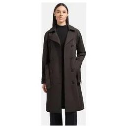 Trenchcoat Khujo "Rula2", Damen, Gr. M (38), dunkelgrau, Obermaterial: 65% Baumwolle, 35% Polyester. Innenfutter: 95% Polyester, 5% Elasthan, tailliert knieumspielend, mit Knopf,verstellbar abgesteppte Kante mit Kn&ouml;pfen,verstellbar, M&auml;ntel, Klassischer &Uuml;bergangsmantel mit Knopfleiste
