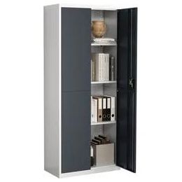 Aktenschrank Vcm "B&uuml;roschrank Stahlschrank abschlie&szlig;bar Malivo 4fach", schwarz (wei&szlig;, anthrazit), B:80cm T:40cm, Obermaterial: 100% Metall MT., Schr&auml;nke