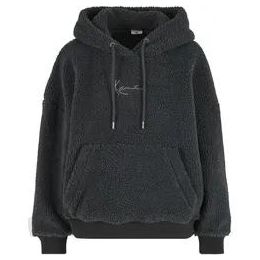 Kapuzenpullover Karl Kani "Karl Kani Karl Kani Metal Signature Teddy Os Hoodie", Damen, Gr. XL, anthrazit, 100% Polyester, mehrfarbig, oversize, ohne Ausschnitt, Pullover Kapuzenpullover