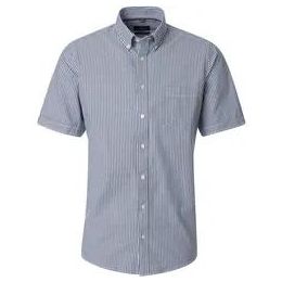 Kurzarmhemd Casamoda "Casamoda Freizeithemd Kurzarm gestreift", Herren, Gr. M, Normalgr&ouml;&szlig;en, blau, 100% Baumwolle, gestreift, l&auml;ssig geschnitten, Hemden