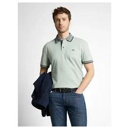 Poloshirt Tom Tailor, Herren, Gr. XL, soft grauish gr&uuml;n, Single Jersey, Obermaterial: 95% Baumwolle, 5% Elasthan, kontrastfarbene Details, unifarben, regular fit normal, ohne Ausschnitt, kontrastfarben, Shirts, mit Logo Print