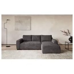 Ecksofa COTTA "Giro L-Form, Recamiere, Breite 252 cm", grau (anthrazit), B:252cm H:86cm T:170cm, Sofas, Ecksofa, wahlweise mit Bettkasten und Trendbezug CORD