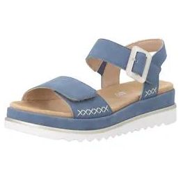 Riemchensandale Remonte "Remonte Sandalen Leder", Damen, Gr. 40, blau, Leder, Schuhe Riemchensandale