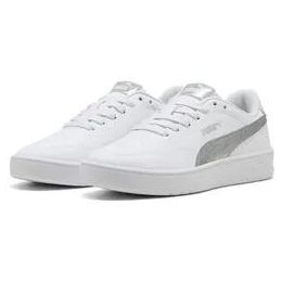 Sneaker Puma "COURT LALLY METALLIC WHISPER", Herren, Gr. 36, Puma wei&szlig;, Puma silber, Synthetik, Schuhe Sneaker, f&uuml;r sportlichen Look im Alltag, atmungsaktives Innenmaterial
