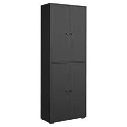 Schuhschrank Home Affaire "Schuhkommode Dino", graphite schwarz matt, B:70cm H:190cm T:33cm, FSC-zertifizierter Holzwerkstoff, Schr&auml;nke, Schuhschrank, Flurschrank mit verstellbaren Einlegeb&ouml;den, BxHxT: 70 &times; 190 &times; 33 cm