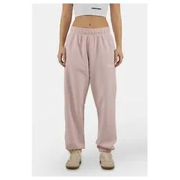 Sweathose Pegador "Villa High Waisted Sweat Pants", Damen, Gr. XS, N-Gr, washed powder pink wei&szlig;, Sweatware, Obermaterial: 80% Baumwolle, 20% Polyester, unifarben, regular fit lang, Hosen Sweathose, Baumwollmischung, regular fit