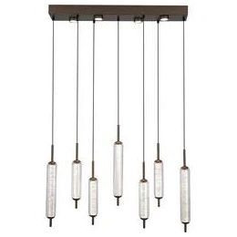 Searchlight LED Pendelleuchte "Cattail 7Lt LED-Pendelleuchte aus Latte-Metall mit klarem Glas", Energieeffizienz: G (A-G), latte, klar, H: 35cm, 1 Stk., Leuchten, LED Pendelleuchte