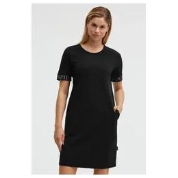 Sommerkleid SOCCX, Damen, Gr. 3XL, US-Gr&ouml;&szlig;en, schwarz, Web, Material: 100% Baumwolle, unifarben, regular fit Midi, Rundhals, Raglan&auml;rmel B&uuml;ndchen, Kleider Sommerkleid, mit Taschen