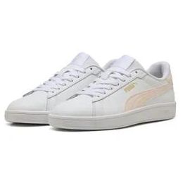 Sneaker Puma "Smash 3.0 Sneakers Erwachsene", Damen, Gr. 37, wei&szlig; jasmine flower pink, Obermaterial: Synthetik, Textil, Kuhleder, Leder. Futter: Textil. Innensohle: Textil. Laufsohle: Gummi, Schuhe Sneaker