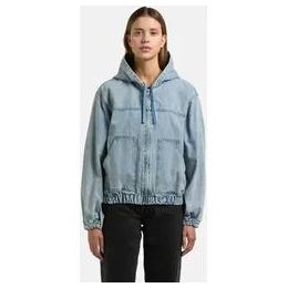 Jeansjacke Khujo "Gretel", Damen, Gr. XL (42), light blau, Jeans, Material: 100% Baumwolle, gerade h&uuml;ftlang, hoch geschlossener Ausschnitt, Raglan&auml;rmel abgesteppte Kante mit innenliegendem Gummizug, Jacken Jeansjacke, Modische Jacke in Jeans-Optik