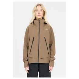 Outdoorjacke SOS "Talinis", Damen, Gr. M, braun, 90% Polyester, 10% Elasthan, unifarben, normal, hoch geschlossener Ausschnitt, Jacken Outdoorjacke, 4-Wege Stretch