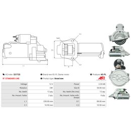 AS-PL Starter S3172S 12V f&uuml;r PEUGEOT LAND ROVER FIAT FORD 7H12-11002-AA 7H12-11002-AB 1748650