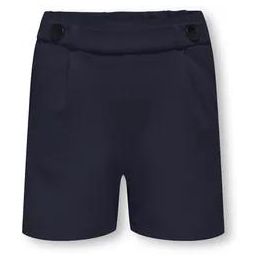 Shorts KIDS Only "KOGGEGGO LIFE BUTTON SHORTS VD JRS NOOS", M&auml;dchen, Gr. 128, N-Gr, night sky, Jersey, Obermaterial: 95% Polyester, 5% Elasthan, unifarben, regular fit ca. Mitte Oberschenkel, Hosen Shorts
