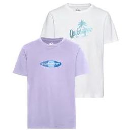 T-Shirt Quiksilver "PALM SHADE PACK YOUTH", Jungen, Gr. 12 (146/152), lila, whit, Obermaterial: 100% Baumwolle, Shirts T-Shirt, f&uuml;r Kinder und Jugendliche, sportlicher Stil, Kurzarmdesign