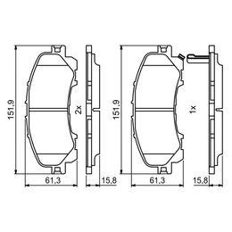 Bosch Bremsbelagsatz, Scheibenbremse 0 986 494 821 vorne rechts links f&uuml;r RENAULT INFINITI DACIA NISSAN D10604CC0A 410608710R D10604GA5A
