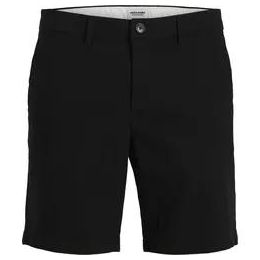 Jack & Jones Chinohose JACK & JONES "JPSTMARCO DYLAN CHINO SHORTS", Herren, Gr. XS, N-Gr, schwarz, Web, Obermaterial: 98% Baumwolle, 2% Elasthan, unifarben, regular fit knielang, Hosen Chinohose