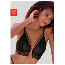 B&uuml;gel-BH Lascana, Damen, Gr. 75, Cup B, schwarz, Spitze, Obermaterial: 90% Polyamid, 10% Elasthan, BHs B&uuml;gel-BH, mit praktischem Vorderverschluss, sexy Dessous