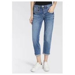 Boyfriend-Jeans Herrlicher "Shyra Tap Denim Light", Damen, Gr. 30, N-Gr, sun faded, Denim/Jeans, Obermaterial: 98% Baumwolle, 2% Elasthan, straight fit 7/8-L&auml;nge, Jeans, im Straight Fit, mit Knopfleiste