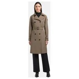 Trenchcoat Khujo "Rula2", Damen, Gr. XL (42), latte braun, Obermaterial: 65% Baumwolle, 35% Polyester. Innenfutter: 95% Polyester, 5% Elasthan, tailliert knieumspielend, mit Knopf,verstellbar abgesteppte Kante mit Kn&ouml;pfen,verstellbar, M&auml;ntel, Klassischer &Uuml;bergangsmantel mit Knopfleiste