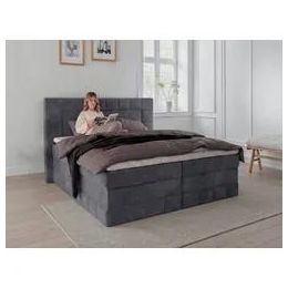 Boxbett OTTO HOME "PHILLIPA inkl. Bettkasten, wahlweise mit LED-Leuchten, Breite: 180cm", anthrazit, B:195cm L:210cm, Holz teilmassiv, Holzwerkstoff, Spanplatte, Komplettbetten, inkl. Kaltschaum-Topper, in verschiedenen Farben erh&auml;ltlich