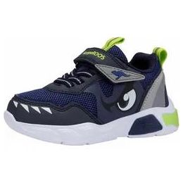 Sneaker Kangaroos "K-SLB HAI EV", M&auml;dchen, Gr. 31, dk navy, lime, Mesh, Synthetik, Schuhe Sneaker, Blinkschuh