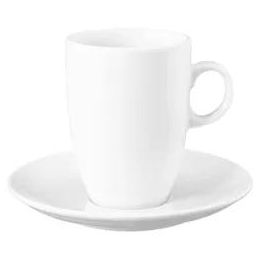 Tasse Seltmann Weiden "Cappuccinotasse mit Untertasse VIP. 230 ml wei&szlig;", wei&szlig;, B:14,7cm H:10,4cm &Oslash;:14,7cm, Porzellan, Trinkgef&auml;&szlig;e, Tasse, Sp&uuml;lmaschinenfest, Mikrowellensicher, Ofenfest