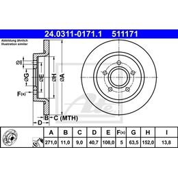 ATE Bremsensatz, Scheibenbremse Bremsensatz-Hinterachse SG00000D3Z Hinterachse bel&uuml;ftet 300mm 11mm f&uuml;r Volvo Ford Opel Vaughall GM MAZDA