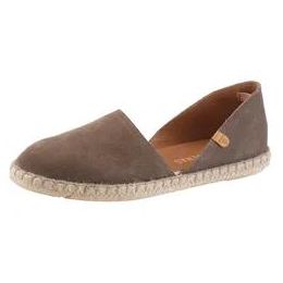 Espadrille VERBENAS, Damen, Gr. 37, grau, Veloursleder, unifarben, Schuhe Espadrille, Strandschuh, Sommerschuh, Loafer aus Veloursleder