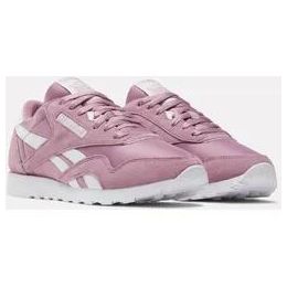 Sneaker Reebok CLASSIC "CLASSIC NYLON", Damen, Gr. 38,5, rosa (berrychill, berrychill, ftwrhitw), Leder, Synthetik, Textil, Schuhe Sneaker