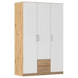 Dreht&uuml;renschrank Rauch "Kleiderschrank Garderobe GAMMA Breiten 91/136/181/226/271/315/360 cm", eiche artisan, alpinwei&szlig;, griffe chrom, B:136cm H:210cm T:54cm, Holzwerkstoff, Schr&auml;nke, Dreht&uuml;renschrank, mit Schubladen, verschiedene Griff-Varianten TOPSELLER MADE IN GERMANY