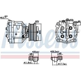 NISSENS Kompressor, Klimaanlage 891078 12V f&uuml;r VAUXHALL OPEL CHEVROLET 39158158 95523438 95522247