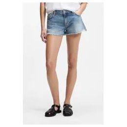 HUGO BOSS Jeansshorts HUGO BLUE "Galimon", Damen, Gr. 27, N-Gr, bright blau 438, Denim/Jeans, Obermaterial: 100% Baumwolle, Destroyed-Effekte, kurz, Jeans Jeansshorts, mit Destroyed-Effekten, Mid Rise