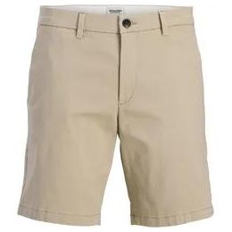 Jack & Jones Chinohose JACK & JONES "JPSTMARCO DYLAN CHINO SHORTS", Herren, Gr. S, N-Gr, string, Web, Obermaterial: 98% Baumwolle, 2% Elasthan, unifarben, regular fit knielang, Hosen Chinohose