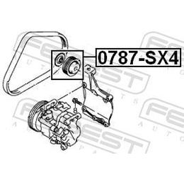 FEBEST Spannrolle, Keilrippenriemen 0787-SX4 58mm f&uuml;r SUZUKI ALFAROME/FIAT/LANCI 49160-70AA0-000 49160-82A00 49160-70AA0