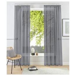 Gardine OTTO HOME "XANA" Gr. 2, grau, B:145cm H:175cm, Voile, Polyester, Gardinen, Gardine, Bestseller, einfarbig, 1 bzw. 2 Schals, pflegeleicht, Beststeller