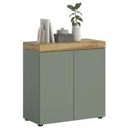 Kommode OTTO HOME "MAMBO, TOPSELLER, Breite 77cm, 2 T&uuml;ren, 4 F&auml;cher, push-2-open", smoke gr&uuml;n, wotan eiche nachbildung, B:77cm H:80cm T:37cm, FSC-zertifizierter Holzwerkstoff, Sideboards, Kommode, Kommode, Anrichte, Wohnzimmer, Schlafzimmer