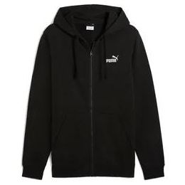 Kapuzensweatshirt Puma "ESS NO 1 LOGO FULL-ZIP HOODIE TR", Herren, Gr. XXL, Puma schwarz, Sweatware, Obermaterial: 68% Baumwolle, 32% Polyester, unifarben, regular fit normal, angesetztes B&uuml;ndchen, Sweatshirts, mit Knopfleiste, mit verstellbarer Kapuze, mit K&auml;ngurutasche