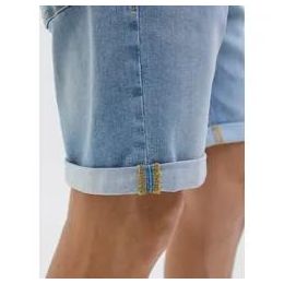 Jack & Jones PlusSize Shorts "JJIRICK JJORIGINAL SHORT", Herren, Gr. 42 (4XL), N-Gr, blau denim, Denim/Jeans, Obermaterial: 54% Baumwolle, 33% Polyester, 7% Lyocell, 4% Viskose, 2% Elasthan, JACK & JONES PLUSSIZE, leichte Abriebeffekte, regular fit ca. Mitte Knie, Hosen Shorts