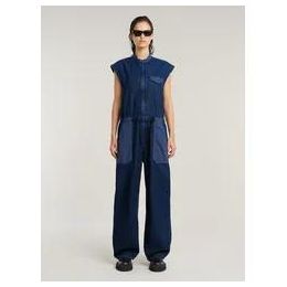 G-Star Raw Jumpsuit G-STAR "Cocoon Jumpsuit", Damen, Gr. XS, Normalgr&ouml;&szlig;en, faded indigo patched, Obermaterial: 100% Baumwolle, Overalls Jumpsuit