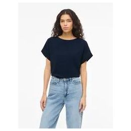 Kurzarmshirt Vila "VIJOSA S/S TOP - NOOS", Damen, Gr. 38, navy blazer, Jersey, Obermaterial: 100% Polyester, unifarben, normal normal, Rundhals, Shirts