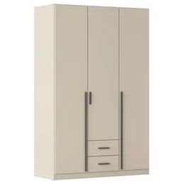 Dreht&uuml;renschrank Rauch "Kleiderschrank Garderobe GAMMA Breiten 91/136/181/226/271/315/360 cm", beige (champagner), griffstangen graumetallic, B:136cm H:210cm T:54cm, Holzwerkstoff, Schr&auml;nke, Dreht&uuml;renschrank, mit Schubladen, verschiedene Griff-Varianten TOPSELLER MADE IN GERMANY