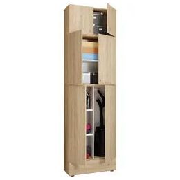 Mehrzweckschrank Vcm "Holz Besenschrank Staubsauger Putzschrank Lona SA", braun (sonoma, eiche), B:70cm T:39cm, Obermaterial: 100% Holz Wood., Schr&auml;nke, Mehrzweckschrank