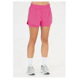 Shorts Endurance "Yarol", Damen, Gr. 34, EURO-Gr&ouml;&szlig;en, fuchsia, 90% Polyester, 10% Elasthan, unifarben, kurz, Hosen Shorts, mit praktischer 2-in-1-Funktion